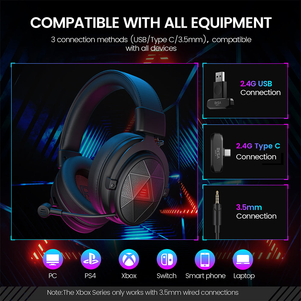 E900 X 5.8GHz Wireless Gaming Headset- EKSA