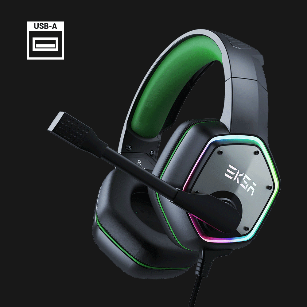 EKSA® E1000 RGB USB Gaming Headset 7.1 Surround Sound, Noise-canceling ...
