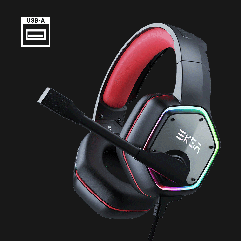 EKSA® E1000 RGB USB Gaming Headset 7.1 Surround Sound, Noise-canceling ...